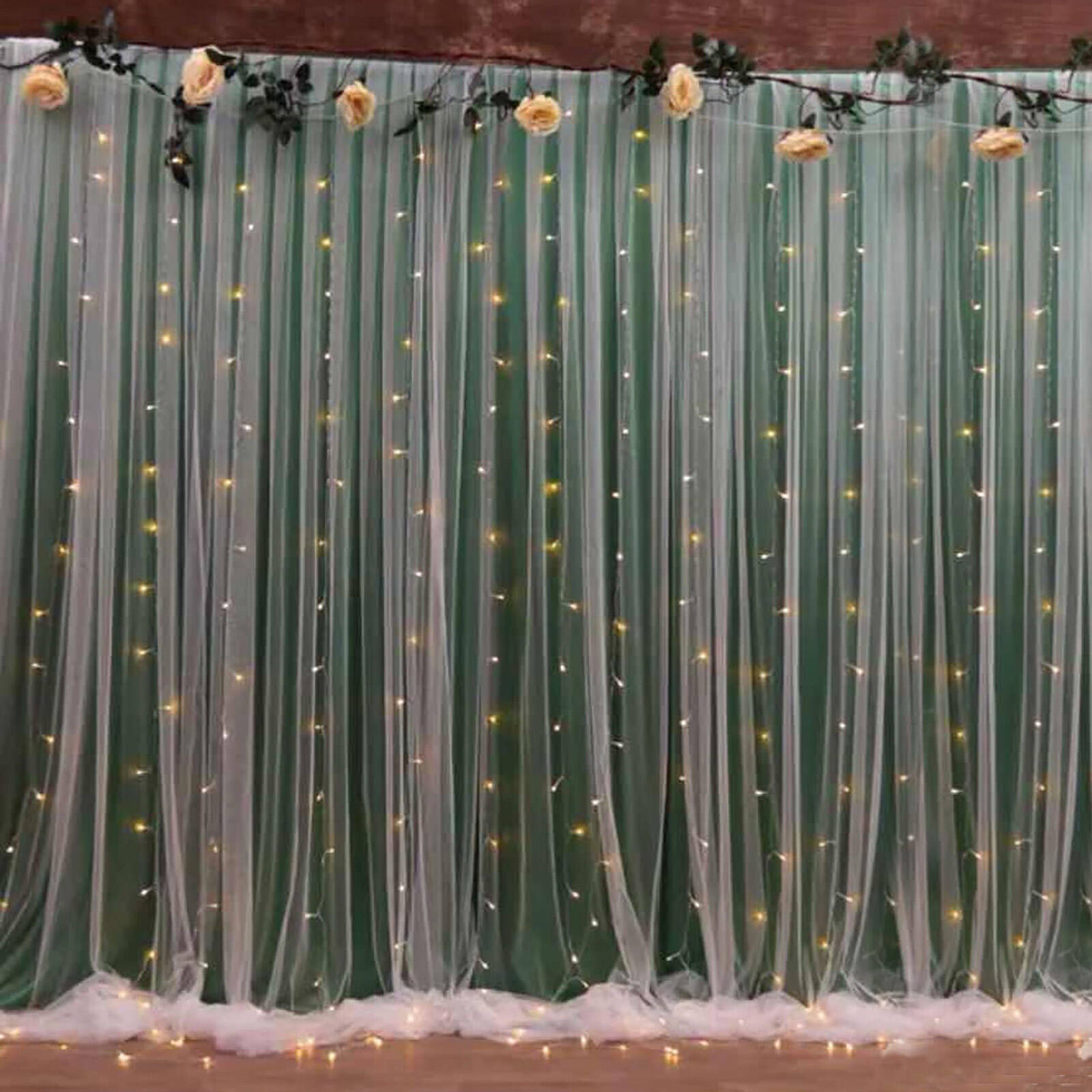 Chiffon String Lights Backdrop | Party Ideas by a Pro