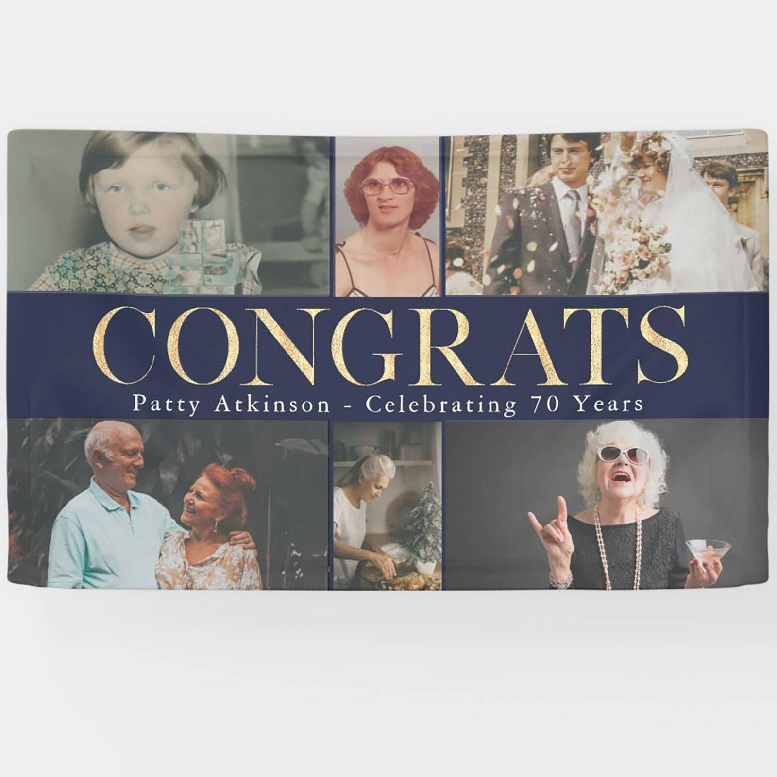 By a Pro: 'Then & Now' Custom Photo Party Banner Decorations