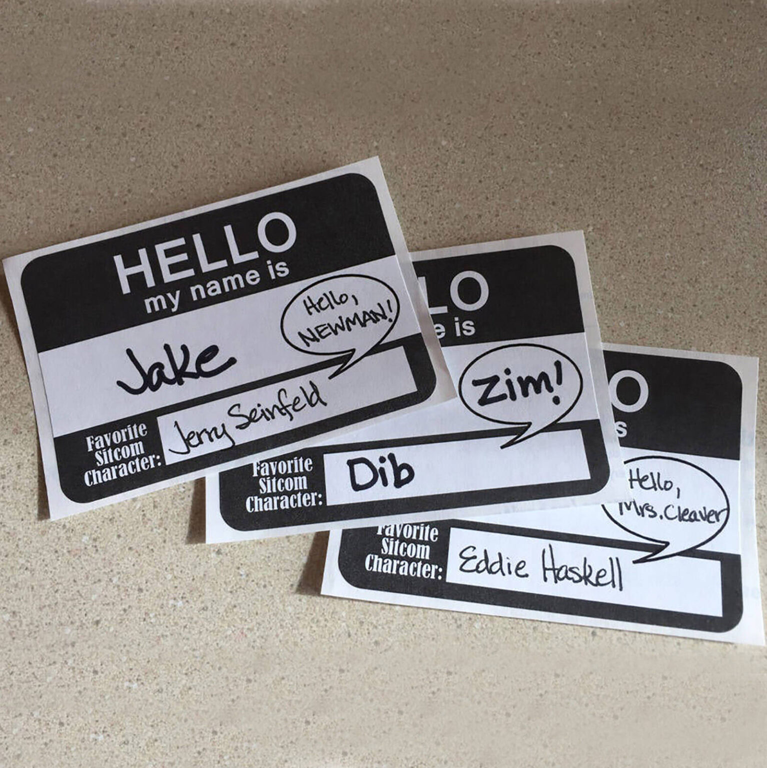 Custom Hello My Name Is badge stickers | Party Ideas by a Pro