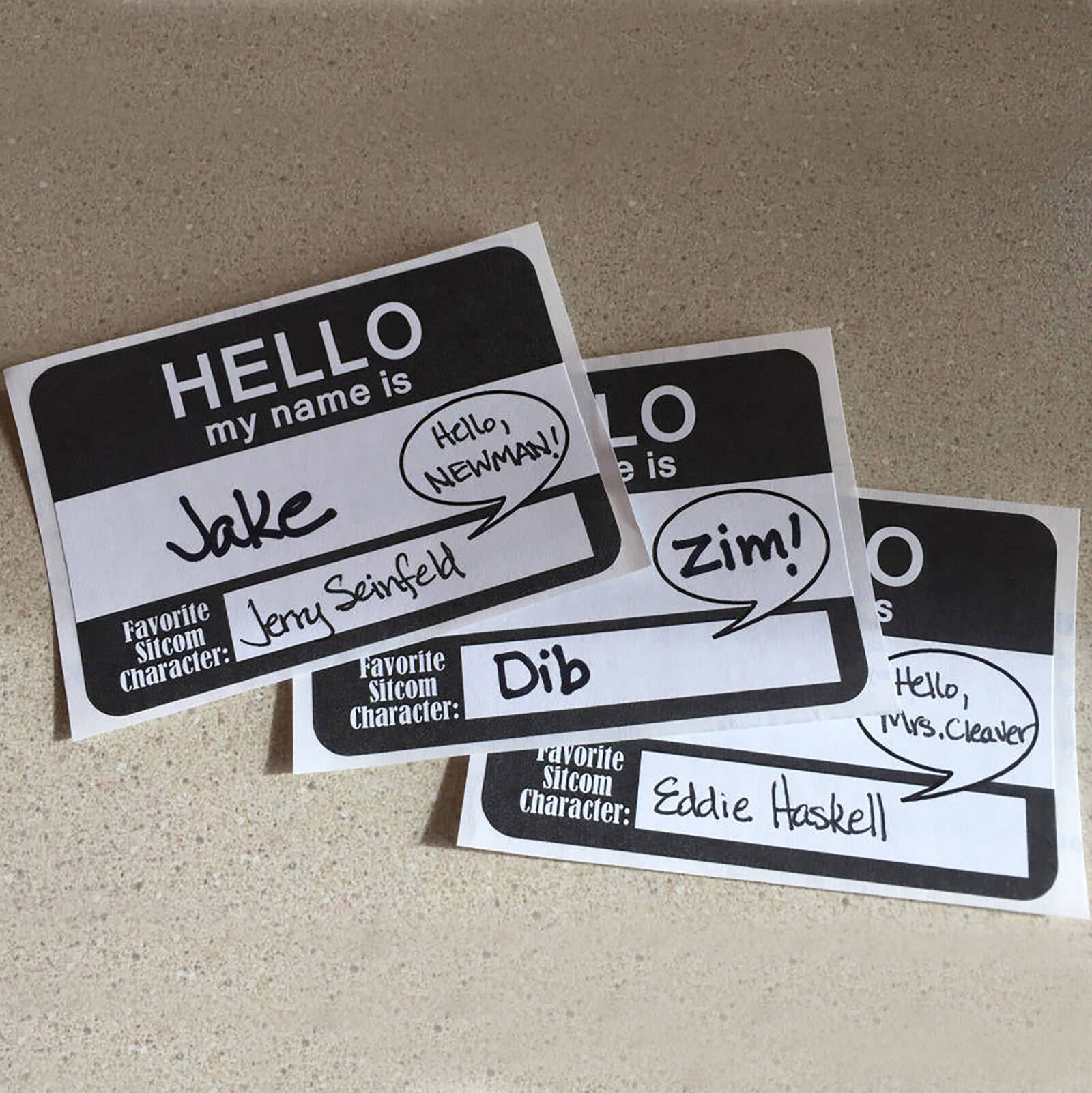 Custom Hello My Name Is badge stickers | Party Ideas by a Pro
