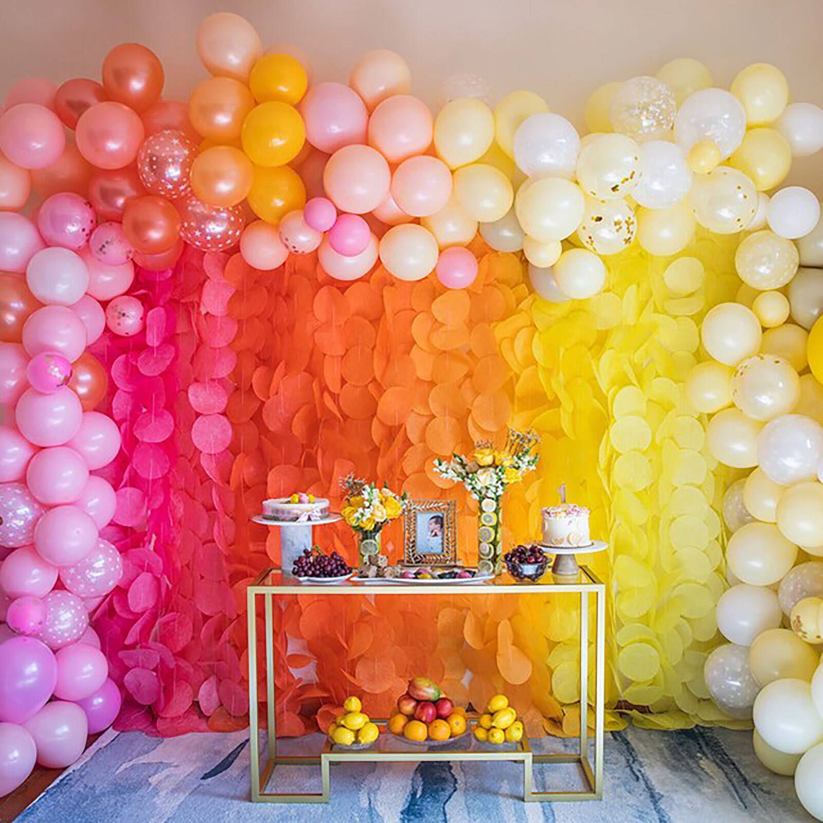 Paper Circle Garland Backdrops | Party Ideas by a Pro
