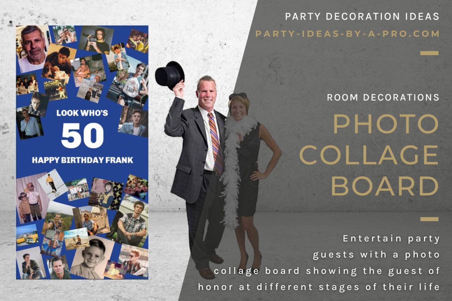 Custom Photo Collage Board - Party Decoration Ideas by a Pro