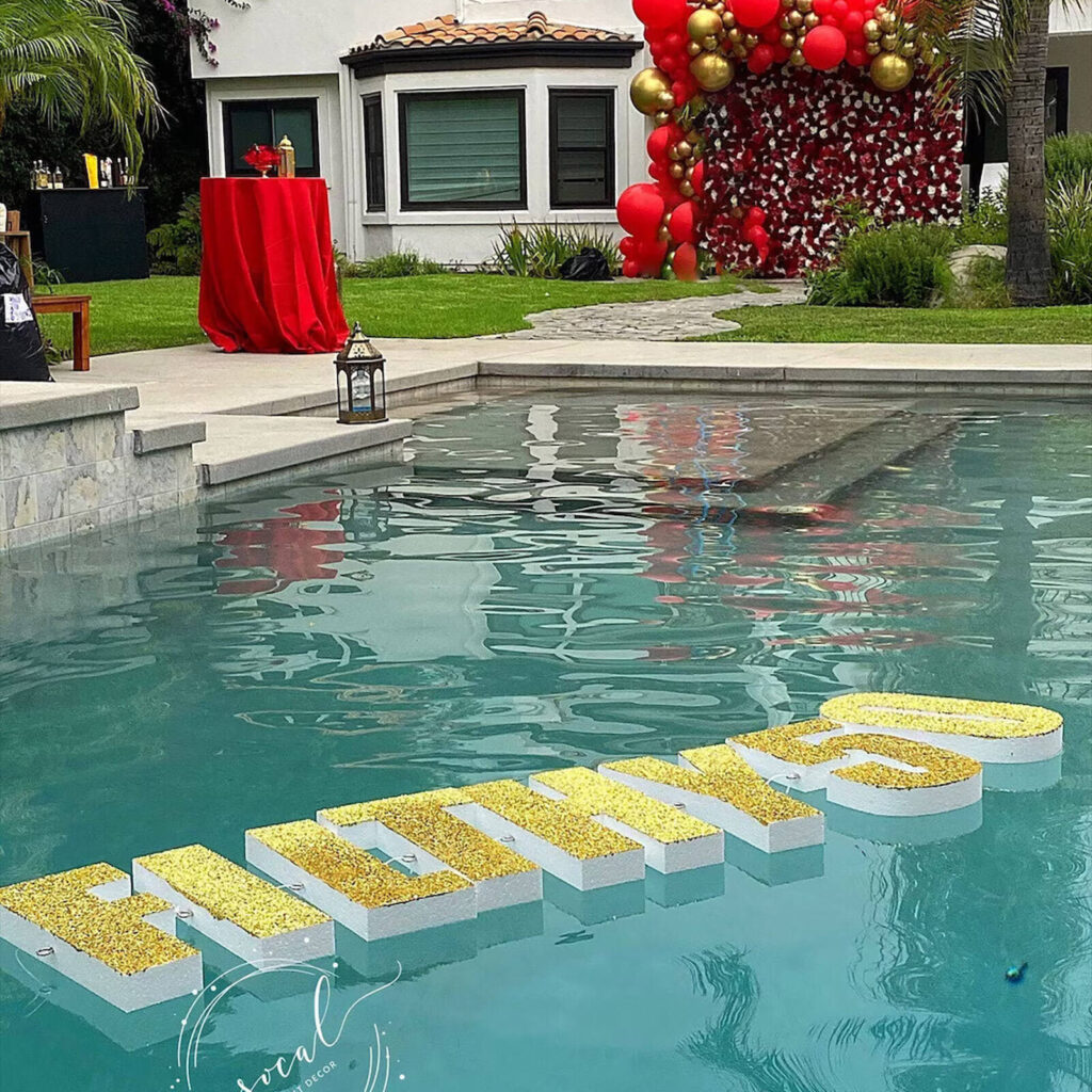 Floating Pool Letters - Party Decoration Ideas by a Pro
