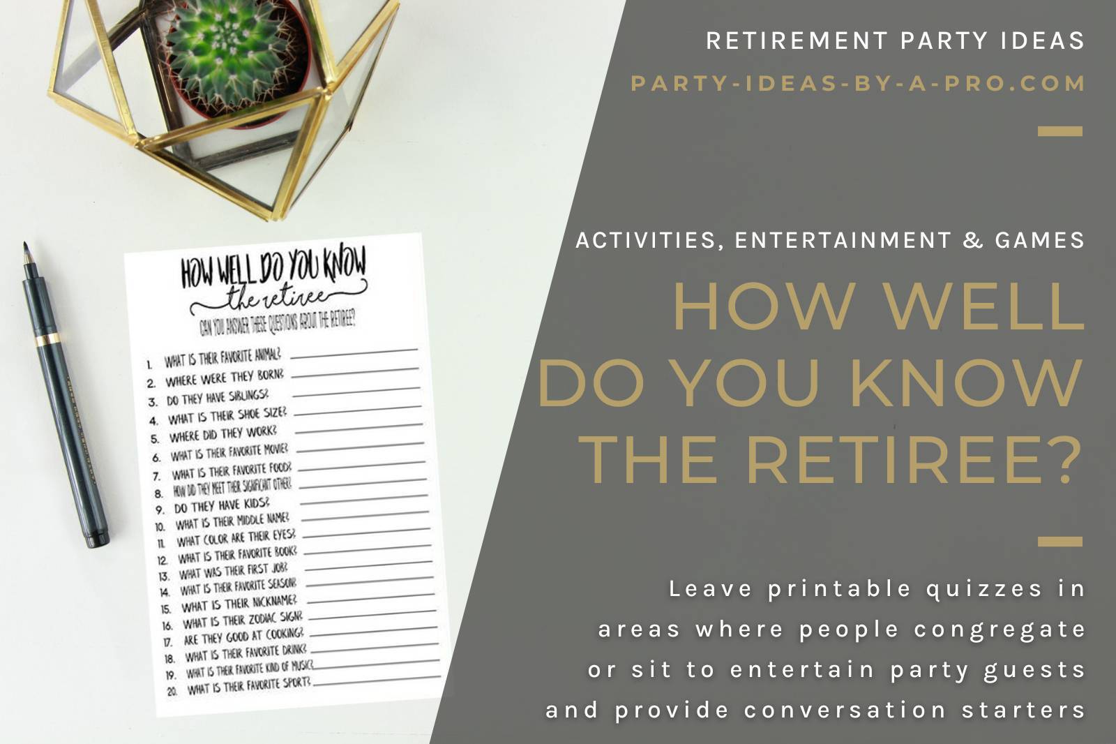 By a Pro: Retirement Party Activities by a Professional